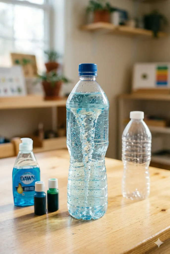 Tornado in a Bottle Science Experiment For Kids - Clean Stylish Homes